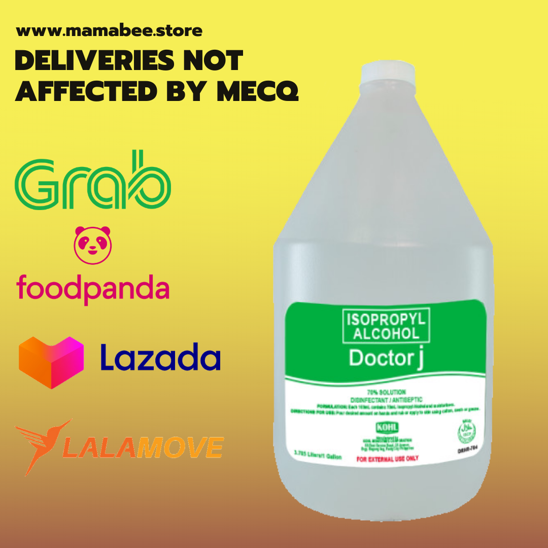 Doctor J 70% Isopropyl Rubbing Alcohol 1 Gallon and 500ml – MamaBee